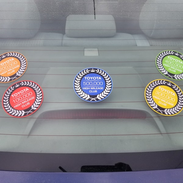 Toyota High Mileage Club Sticker Decal 100k 200k 300k 400k 500k 600 ...