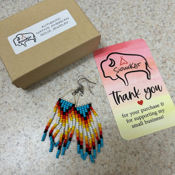 Native American Fringe Triangle Earrings - Etsy