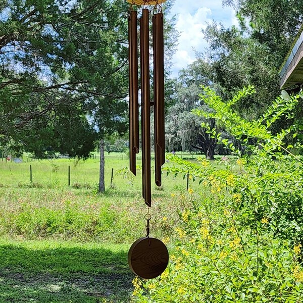 Outdoor Large Wind Chime - Seven Real Copper Chimes - Gentle Calming ...