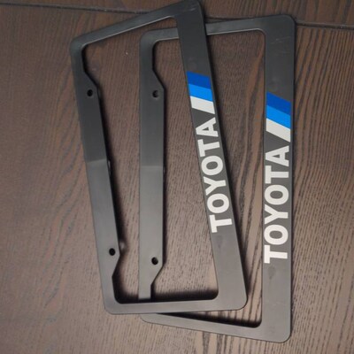Custom Text Aftermarket Plate Frame JDM Style Black License Plate Frame ...