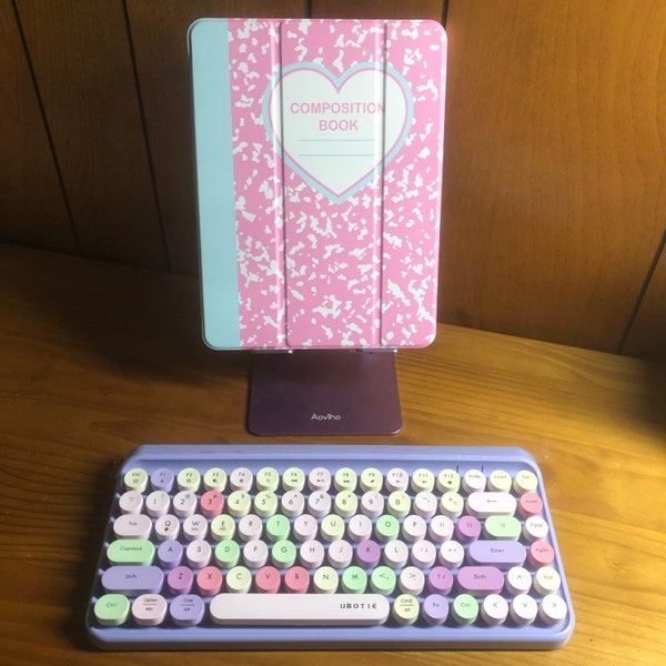 Composition Book Pastel Pink and Blue iPad Case Notebook Cute Kawaii ...