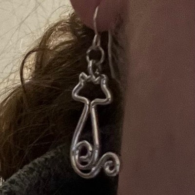 Filigree Half Moon Crescent Hematite Star Earrings/ Sterling Silver Ear ...