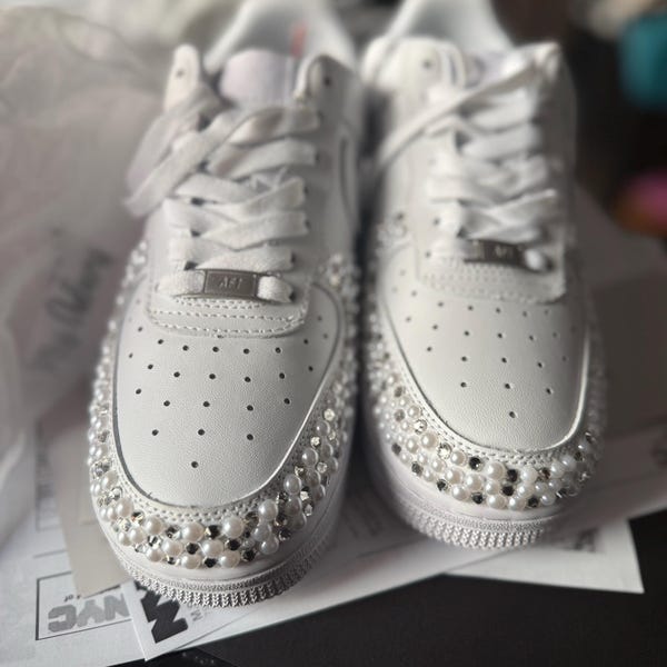 Bridal Air Force 1 Butterfly Floral Embroidered Sneakers • Bridal Shoes ...
