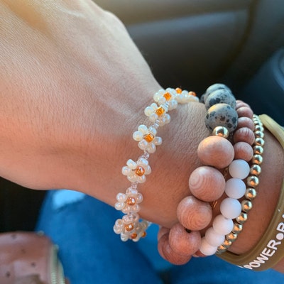 Daisy Chain Bracelet Gifts for Her Crystal Bead Mom Gift - Etsy