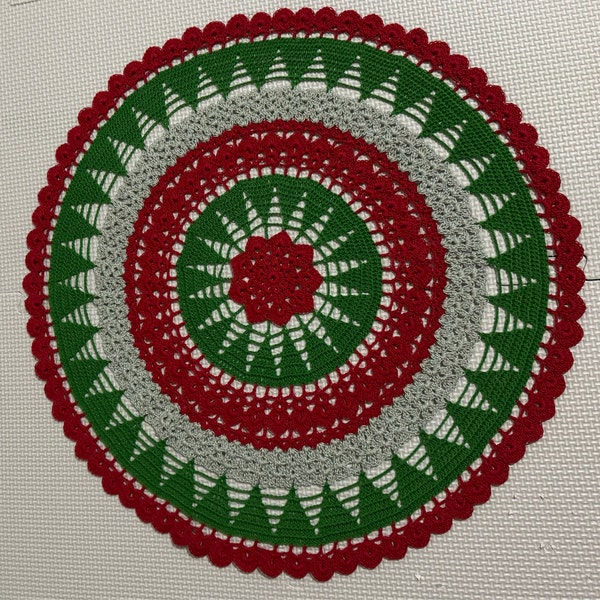 Crochet Pattern for Christmas Doily, Crochet Doily, Christmas ...