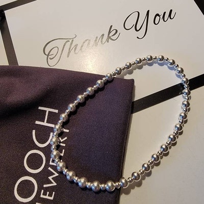 925 Sterling Silver Stretch Bracelet, Bracelet, Stacked Bracelets - Etsy