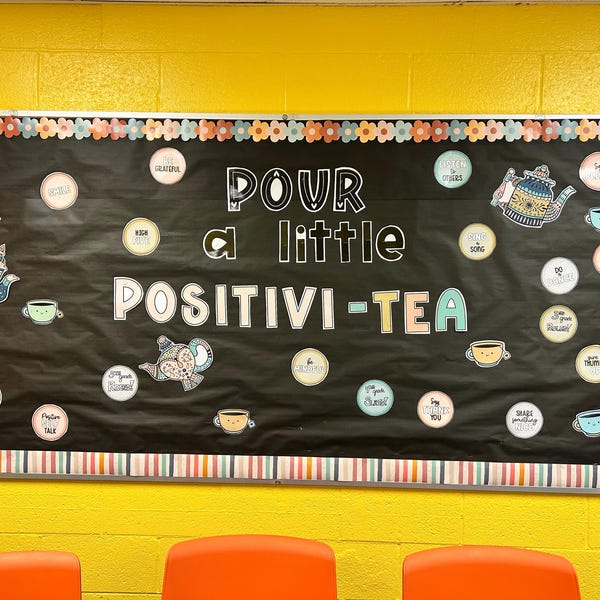 Kindness Matters Positivitea Bulletin Board Kit for Counseling Offices ...