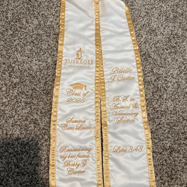 Custom Graduation Sash Personalized Graduation Stoles Customized Graduation Sash Custom Text ...