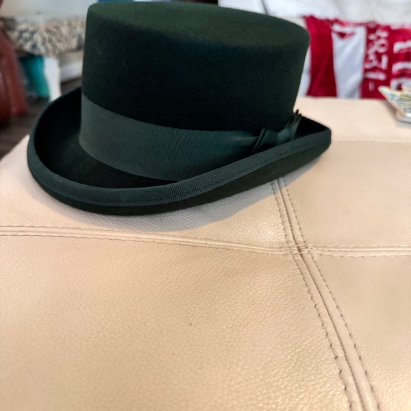 Green Top Hat, BOTTLE Green Top Hat, Formal Low Top Hat, Shorter Top ...