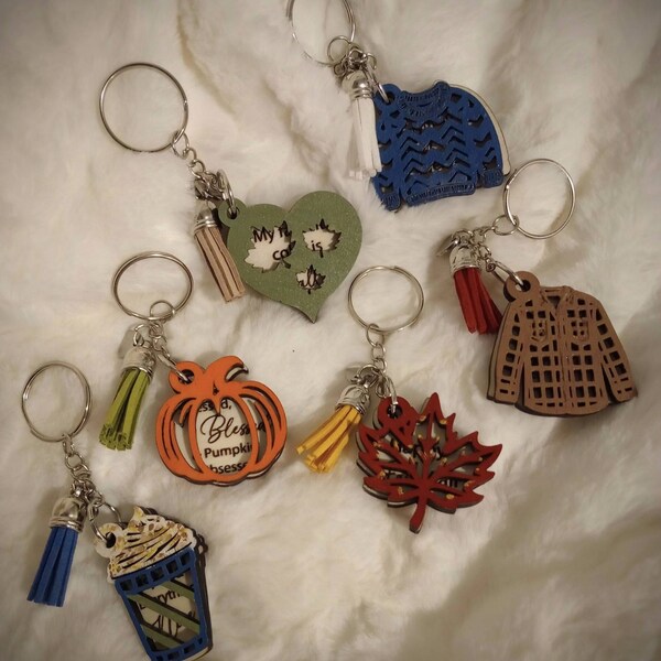 Laser Cut Digital File / Fall Autumn Keychain SVG, PNG / Glowforge ...