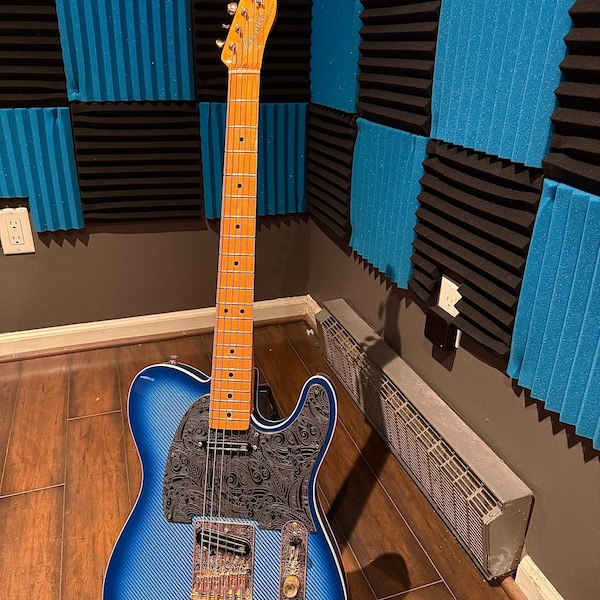 Custom White Psychedelic Textured Pickguard - Fits Fender Telecaster ...