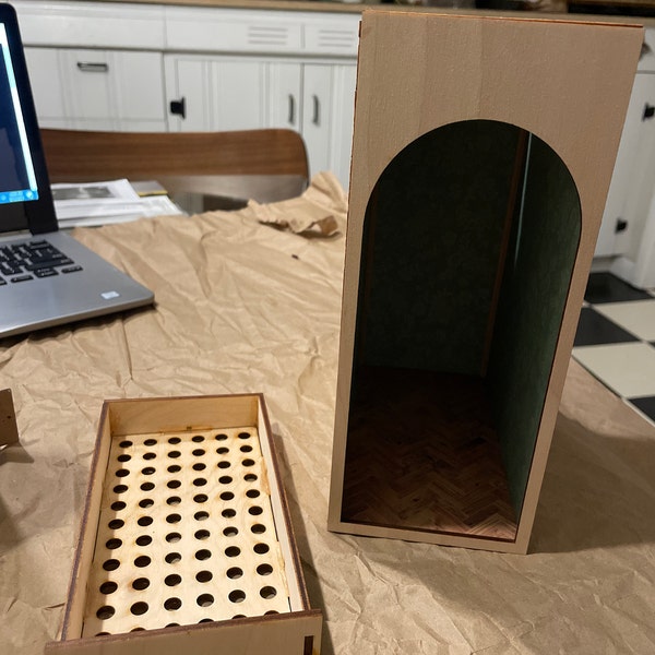 Wooden Book Nook With Secret Drawer for Light Shape for Crafts and ...
