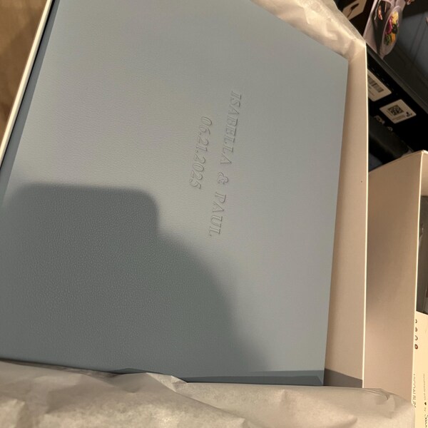 Linen Wedding Photo Album - Modern Wedding Gift, Anniversary Scrapbook ...