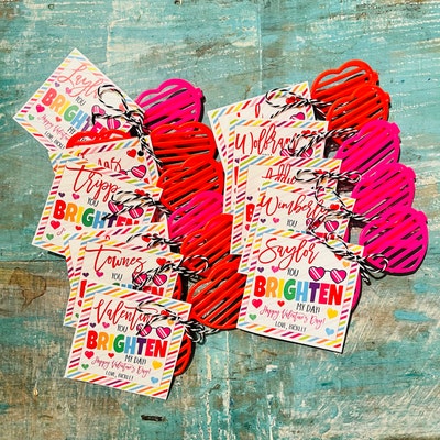 Valentine Sunglasses Gift Tags You Brighten My Day Valentine - Etsy