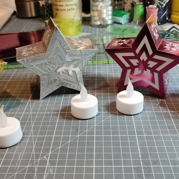 3D Star lantern, Christmas decoration, tealight SVG CUTTING FILE ...