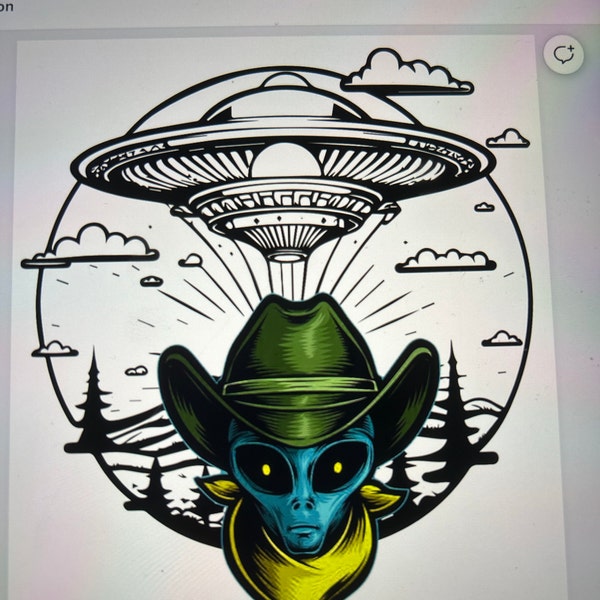 Cowboy Hat Alien Digital Png File Instant Download, Alien Cowboy T ...