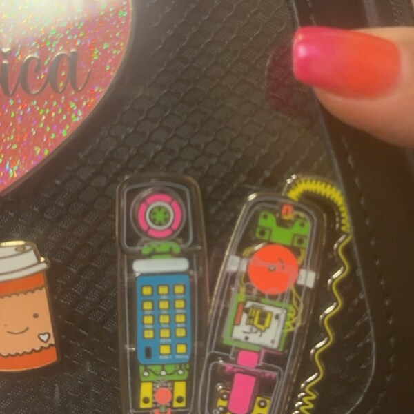 90s Clear Neon Phone Deluxe Enamel Pin V2.0 - 90s Nostalgia - Nineties ...