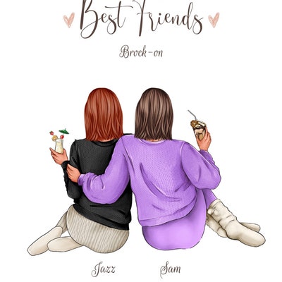 Best Friend Personalized Print, Custom Friend Prints, Best Friends Gift ...