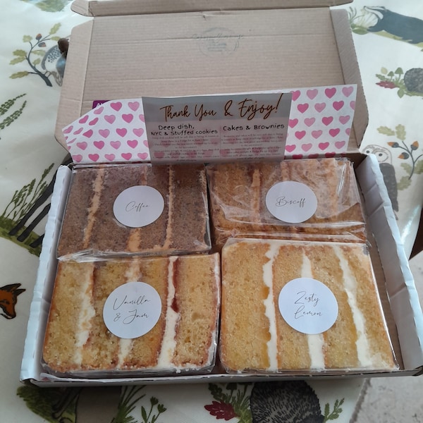 Letterbox Cake Slices - Birthday Cake - 4 Cake Slices - Birthday Gift ...
