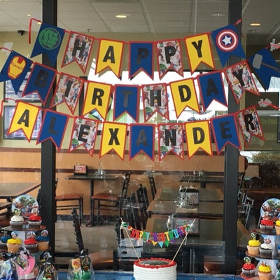 Avengers Inspired Banner Superhero Banner Marvel Inspired - Etsy
