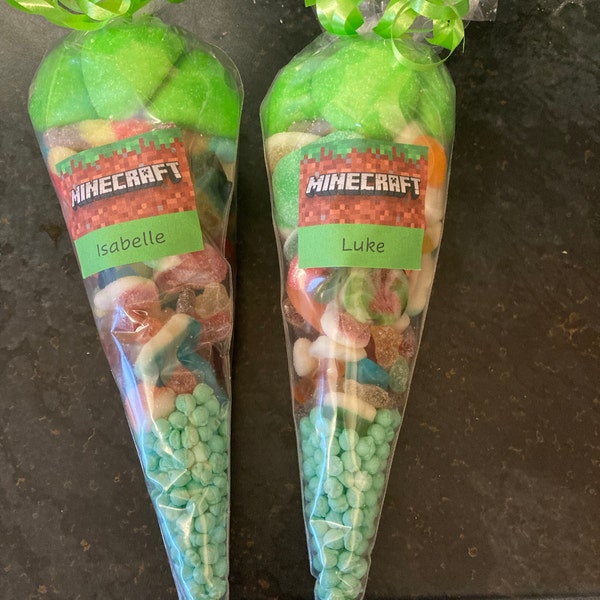 10+ Minecraft Pick and Mix Sweet Cones - Etsy UK