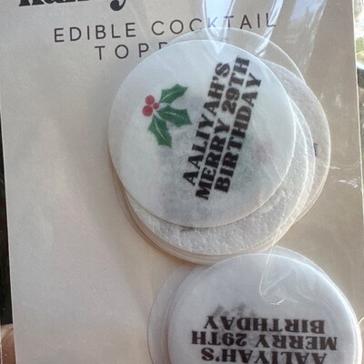 50 Edible Toppers Customizable Cocktail Garnishes Cocktail Decorations ...