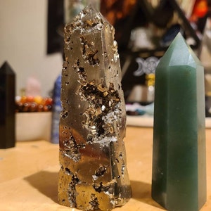 Pyrite Obelisk Crystal Tower Raw Natural Large Pyrite Towers High Grade ...