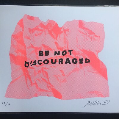 Be Not Discouraged Risograph Illustration Art Print UV Ink - Etsy