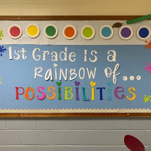 Teachers School Bulletin Board Cutouts DIY Kit rainbow of Possibilities ...