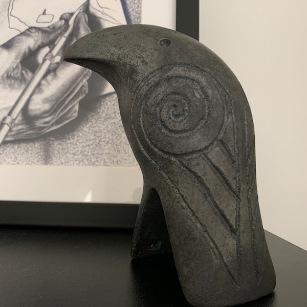 Ceramic Sculpture of Crows,figurine,bird Figurine,black Raven,art and ...
