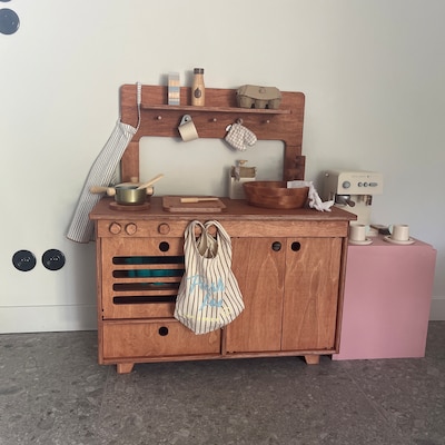 Dusty Blue Wooden Play Kitchen Kids Room Furniture - Etsy