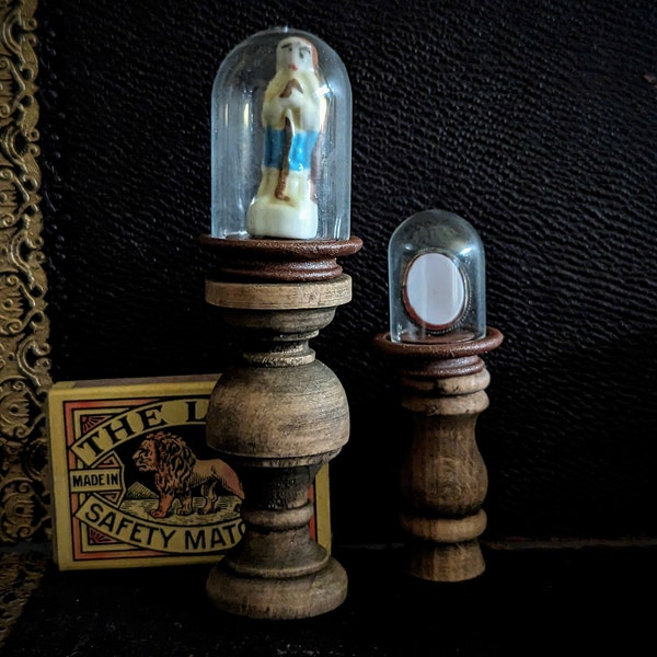Lost Miniatures - Glass Cloche & Wooden Pedestal - 1/12 Scale - Mini ...
