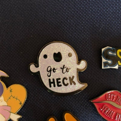Go to Heck Ghost Pin Glitter Ghost Pin Go to Heck Pin Go to Hell Pin ...