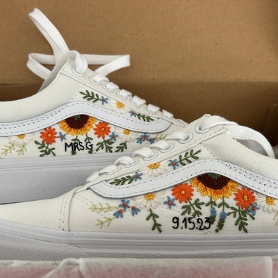 Personalized Vans/custom Vans Sunflower/embroidered Vans Colorful ...