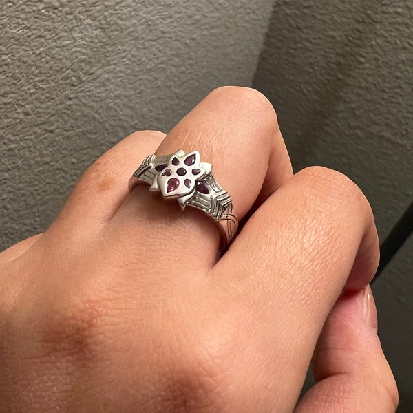 Byleth's Ring Natural Amythest and Pink Sapphire Fire Emblem Three ...