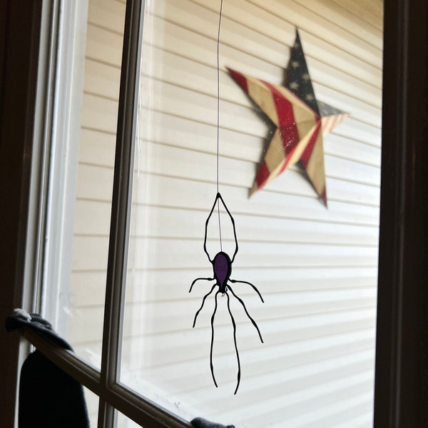 Spider Stained Glass Window Hangings Unique Gifts for Friend Halloween ...
