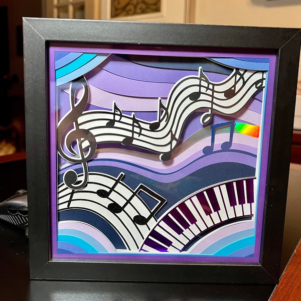 Music Shadow Box Svg Cricut, Piano Multilayered Svg, Layered Paper Art ...