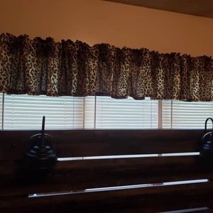 Animal Print Window Valance Leopard Zebra Giraffe Cowhide Pony Safari ...