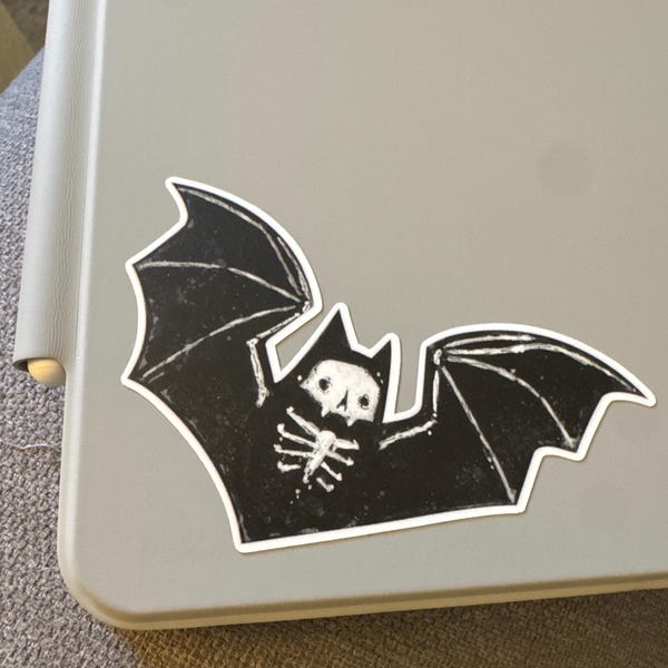 Creepmas Bat Sticker – Snowy Bones – Cute Bat Water Bottle Sticker ...