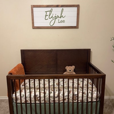 Wood Boy Crib Name Sign, Large Custom Baby Name Sign, Nursery Art Wall ...