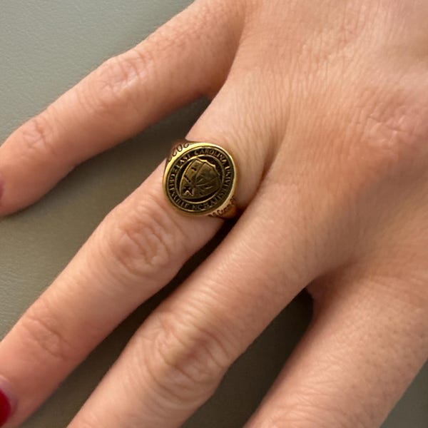 Sterling Silver Graduation Ring: Custom School Emblem, Class Ring - Etsy