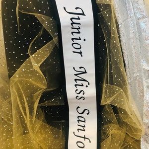 Custom Embroidered Pageant Sash With Cursive Font - Etsy