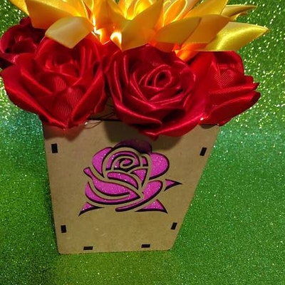 Rose Box Laser Cut Gift Box Envelope Home Décor Decorative Wedding Card ...