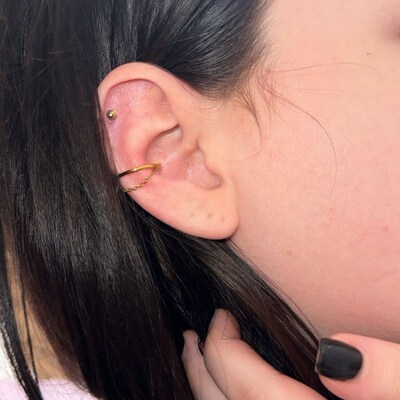 ASTM F136 Hoop With Chain Conch Hoop, Conch Earring, Conch Clicker ...