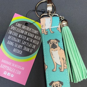 Pug Keychain Wristlet Pug Gifts Pug Accessories Pug Key - Etsy