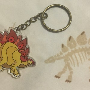 Double Sided Parasaurolophus Dinosaur Charm Keychain | Etsy