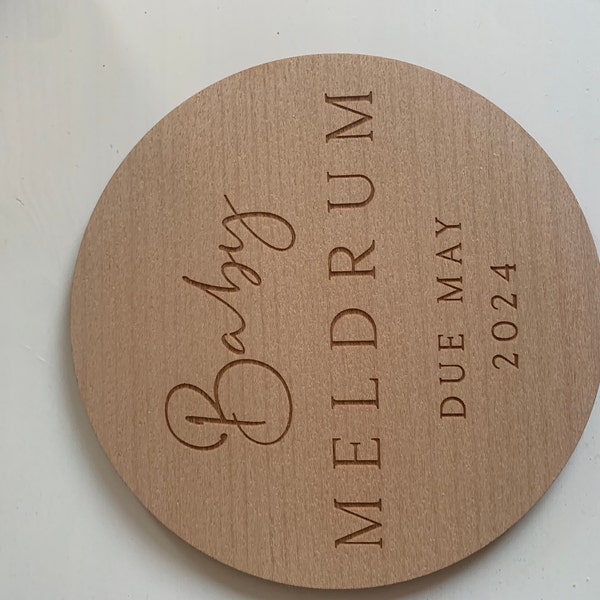 Personalised Pregnancy Announcement Sign | Wooden Due Date Plaque L ...