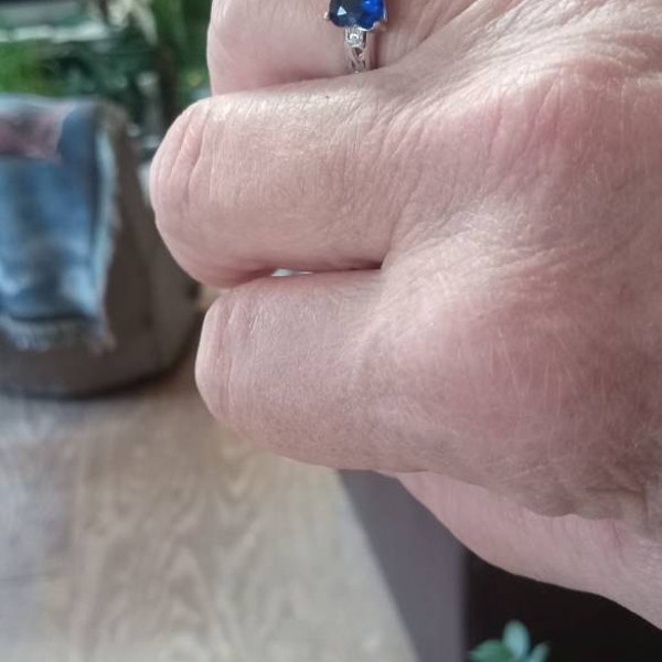 Double Heart White Opal and Blue CZ Sterling Silver Filigree Pattern ...