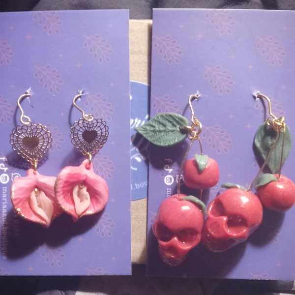 Feminist Floral Vulva Earrings, Yoni Art, Sexy Earrings, Floral Vagina ...