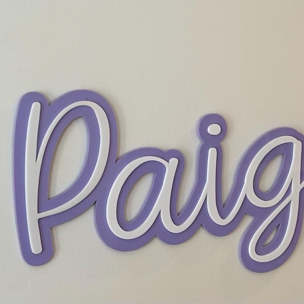 Layered Name Sign Please Write Me Font Kids Room, Wall Decor Acrylic ...